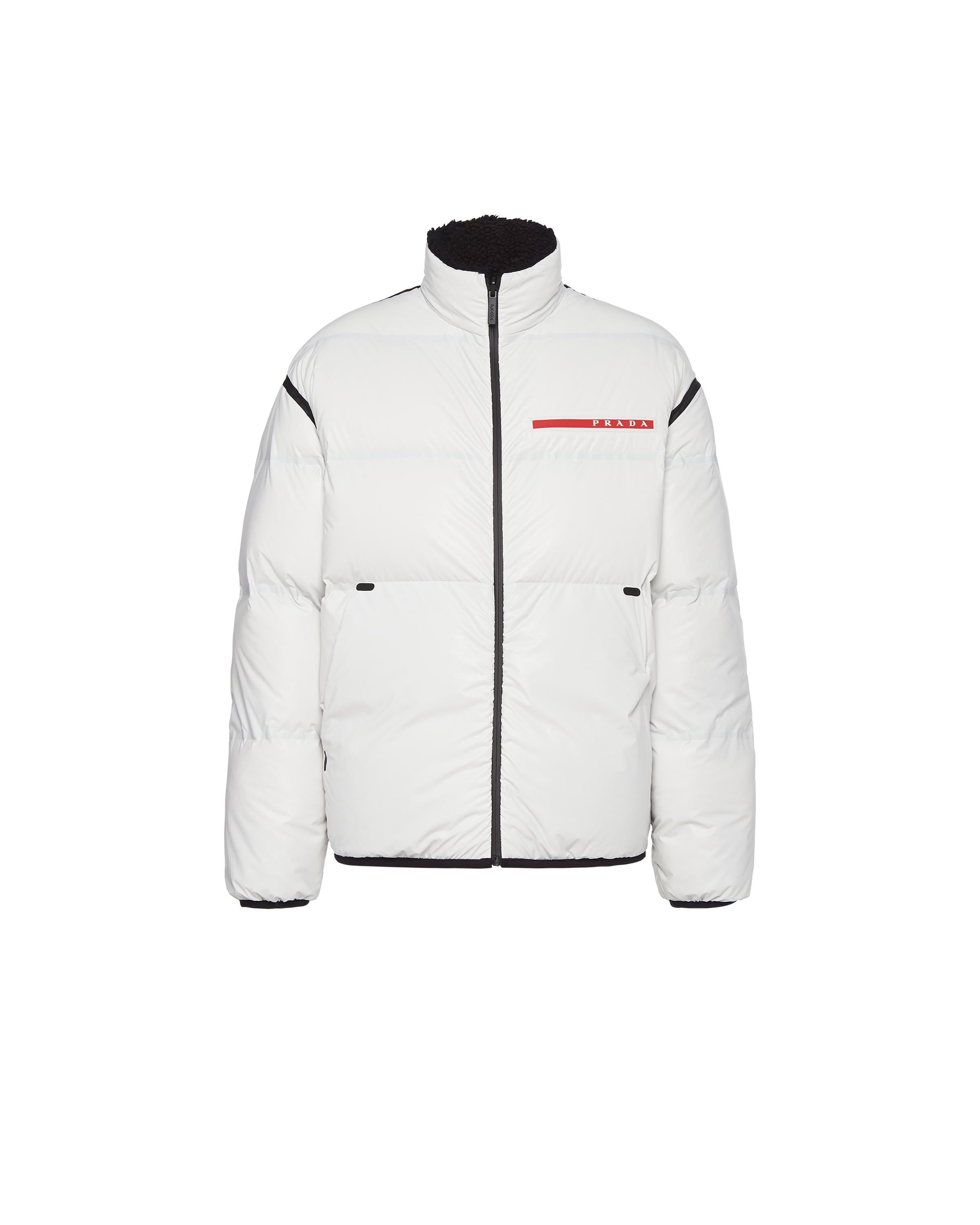 Prada Reversible Cropped Re-Nylon Down Jacket - Chalk White